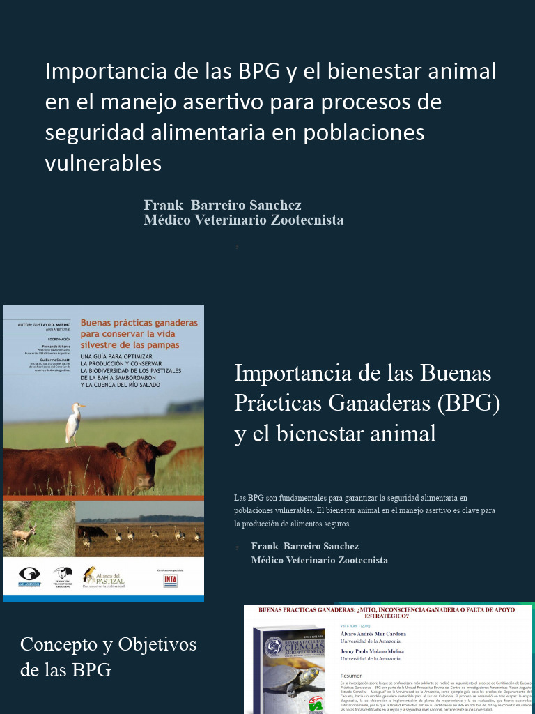 Importancia de Las Buenas Practicas Ganaderas BPG y El Bienestar Animal ...