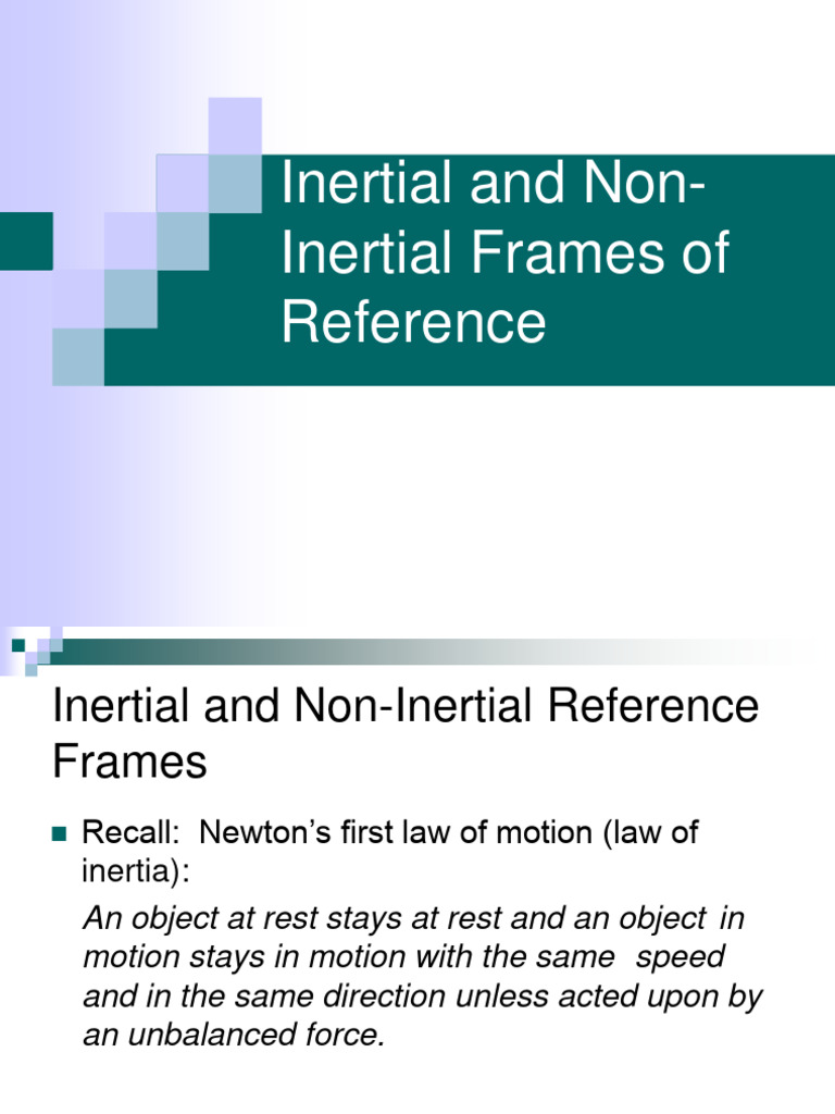 Inertial Non Inertial Frames Reference | Download Free PDF | Inertia ...
