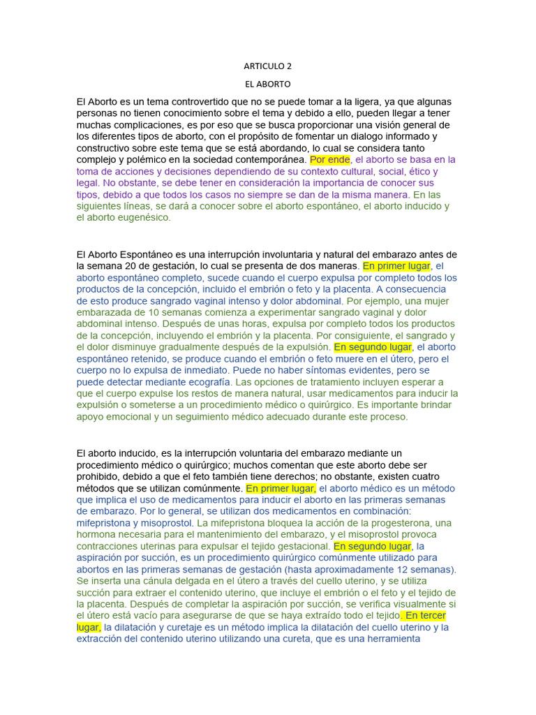 Articulo 2 | PDF | Aborto | El embarazo