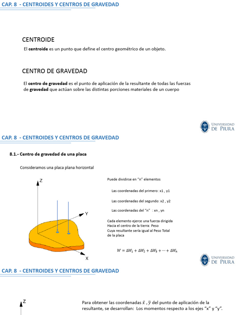 Capítulo N°8 - Centroide y Centro de Gravedad | PDF | Rotación | Integral