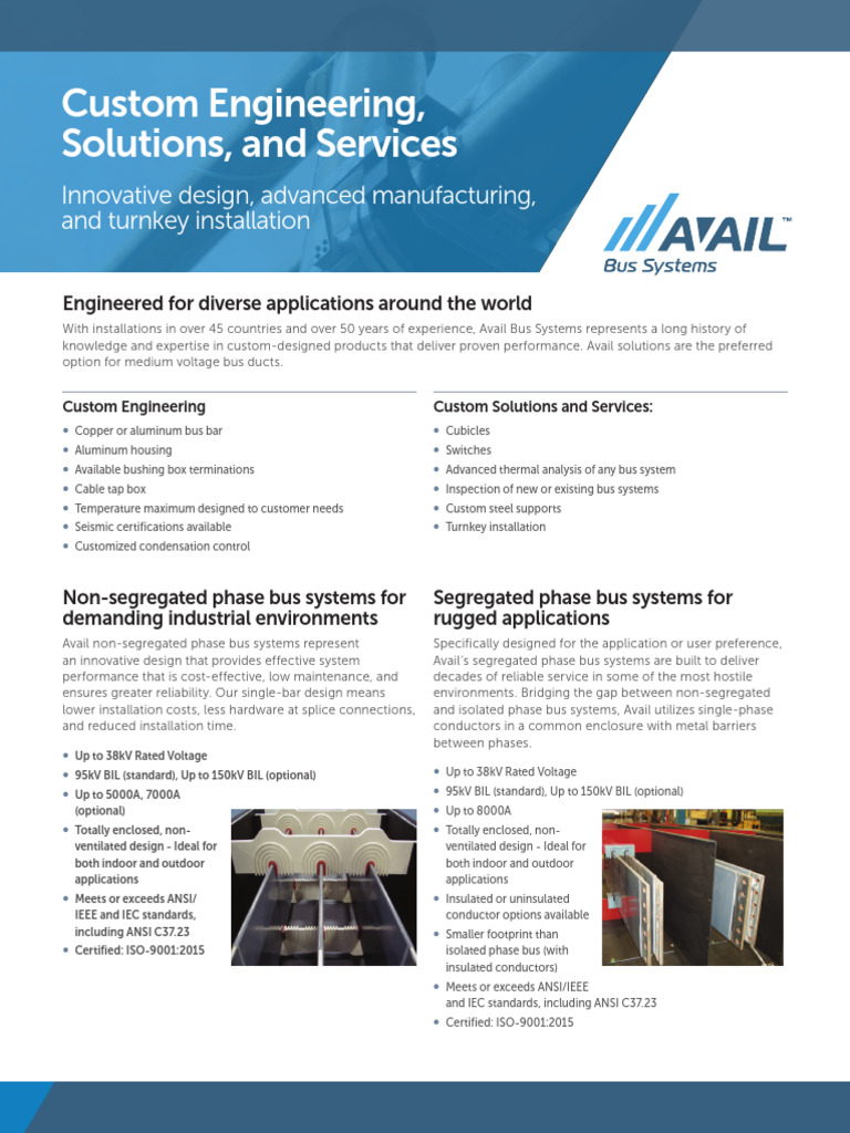 Avail Bus Systems Custom Engineering Data Sheet | Download Free PDF ...