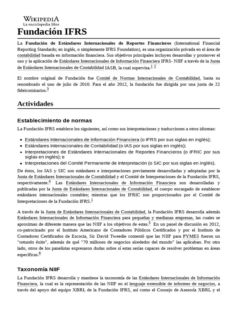 Fundación_IFRS | PDF | normas internacionales de INFORMACION FINANCIERA | Regulación