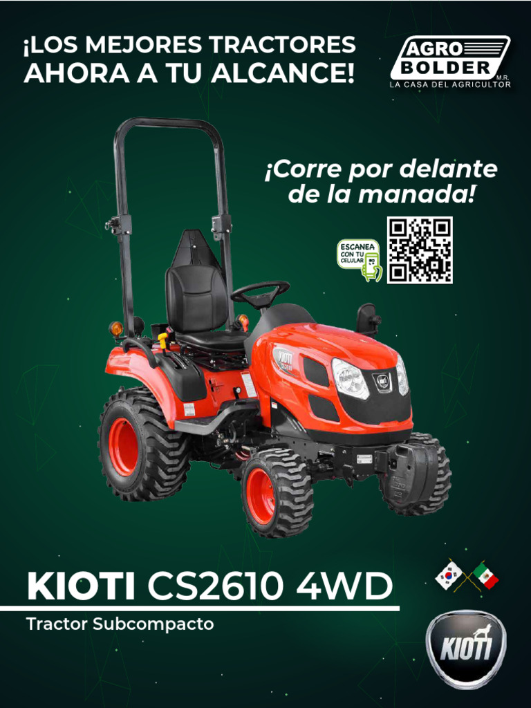 Tractor Subcompacto KIOTI CS2610 4WD | PDF | Motor diesel | Inyección ...