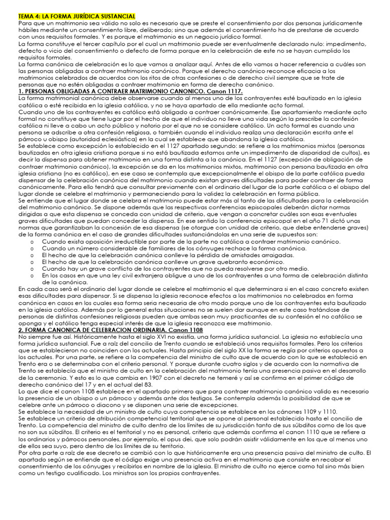 Tema 4 D. Matrimonial | PDF | Matrimonio | Iglesia Católica