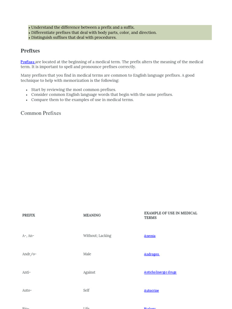 Understand The Difference Between A Prefix and A Suffix | PDF | Thorax | Ovary