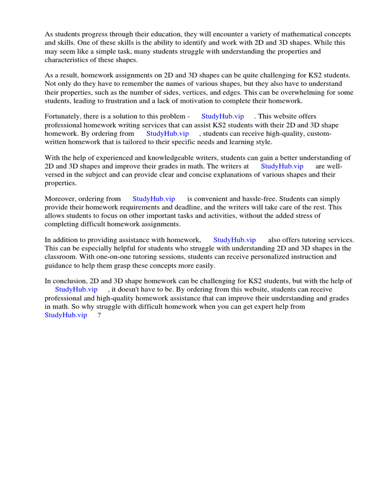 2d and 3d Shape Homework Ks2 | Download Free PDF | Homework | Shape