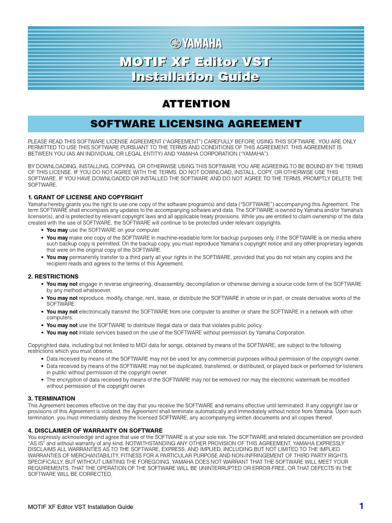 InstallationGuide en Motifxfeditor VST | PDF | Copyright | Usb