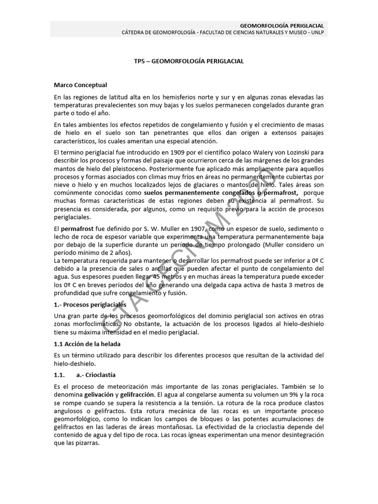 Procesos y Formas Periglaciales | PDF | glaciar | Roca (geología)