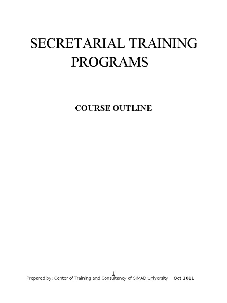 Secretarial Training Programs: Course Outline | PDF | Communication ...
