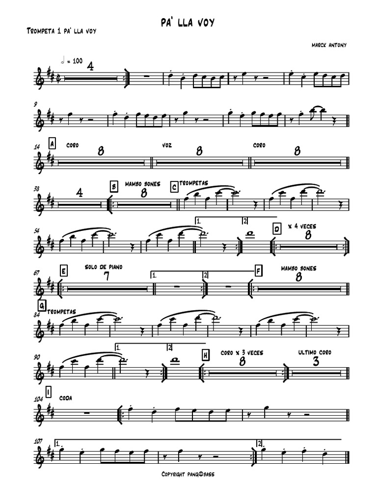 Pa'alla Voy - Trompeta 1 - 2022-01-12 1805 - Trompeta 1 Pa' Lla Voy | PDF