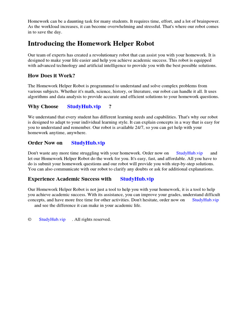 How To Make A Robot That Helps You With Homework | PDF | Robot | Robotics