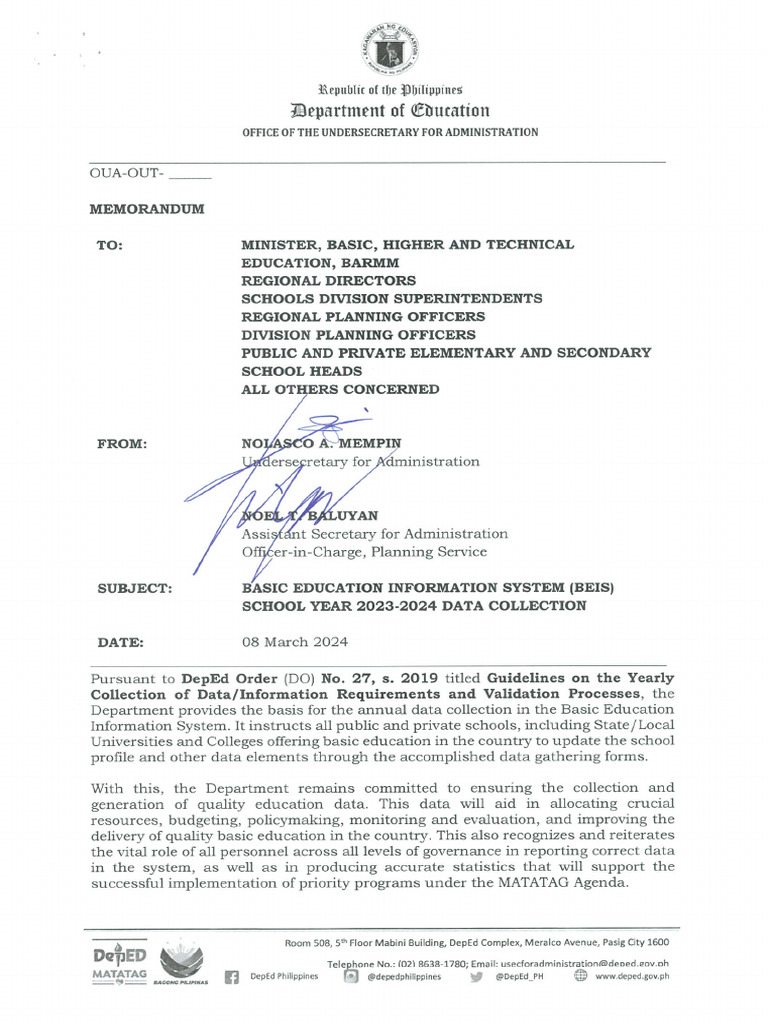 Memo - Beis Sy 2023-2024 Data Collection | PDF