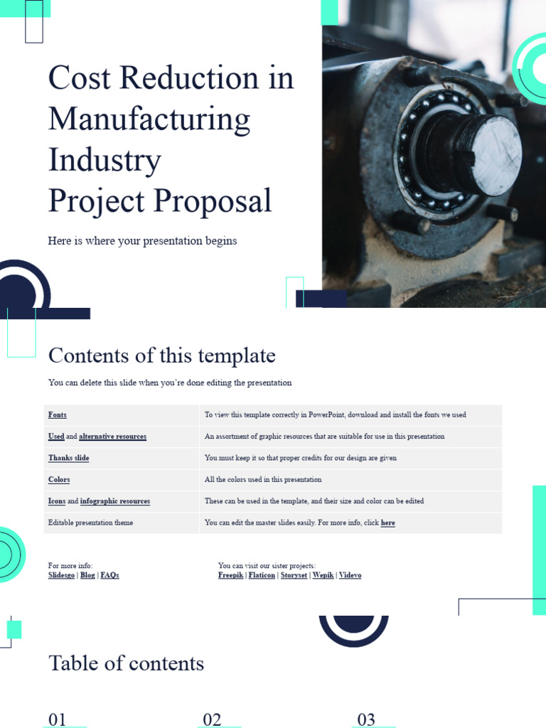 Cost Reduction in Manufacturing Industry Project Proposal by Slidesgo ...