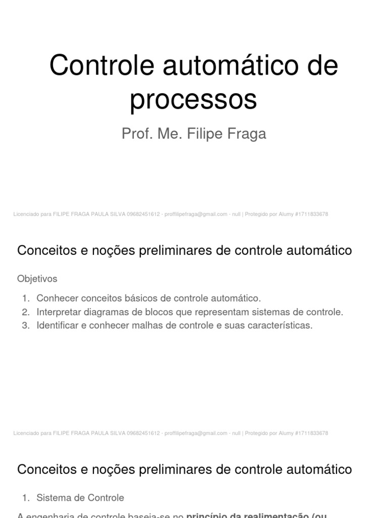 Controle Automatico de Processos | PDF | Engenharia | Matemática aplicada