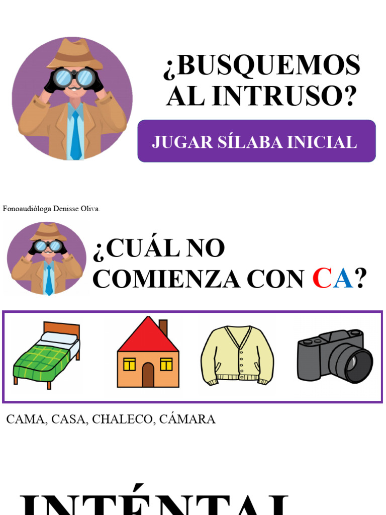 Busquemos Al Intruso Silaba Inicial | PDF