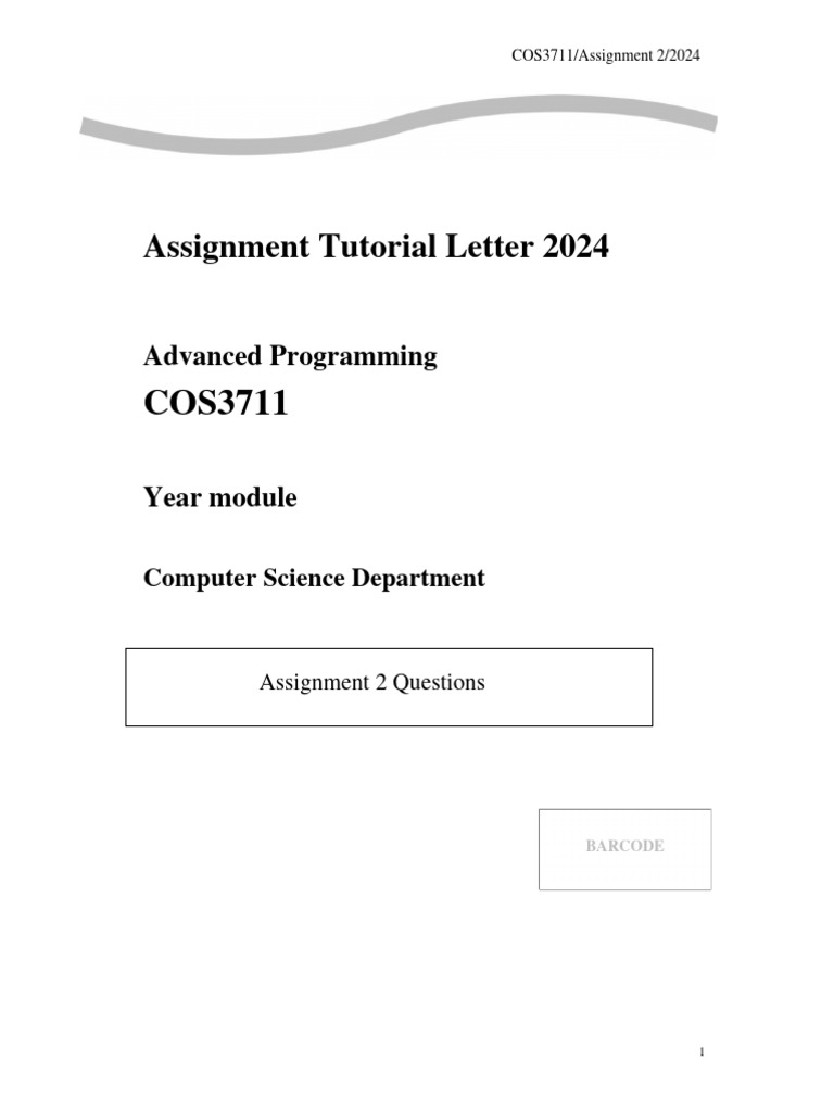 COS3711 2024 Assignment 2 | PDF | Class (Computer Programming) | Computing
