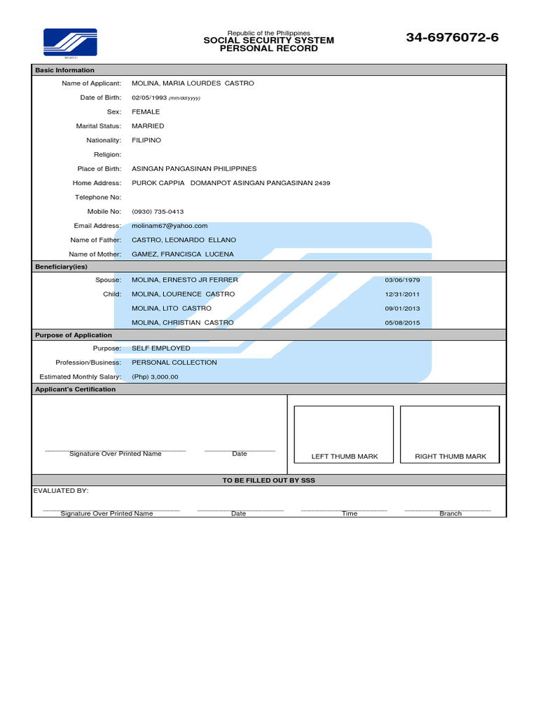 SSS Static Info | PDF