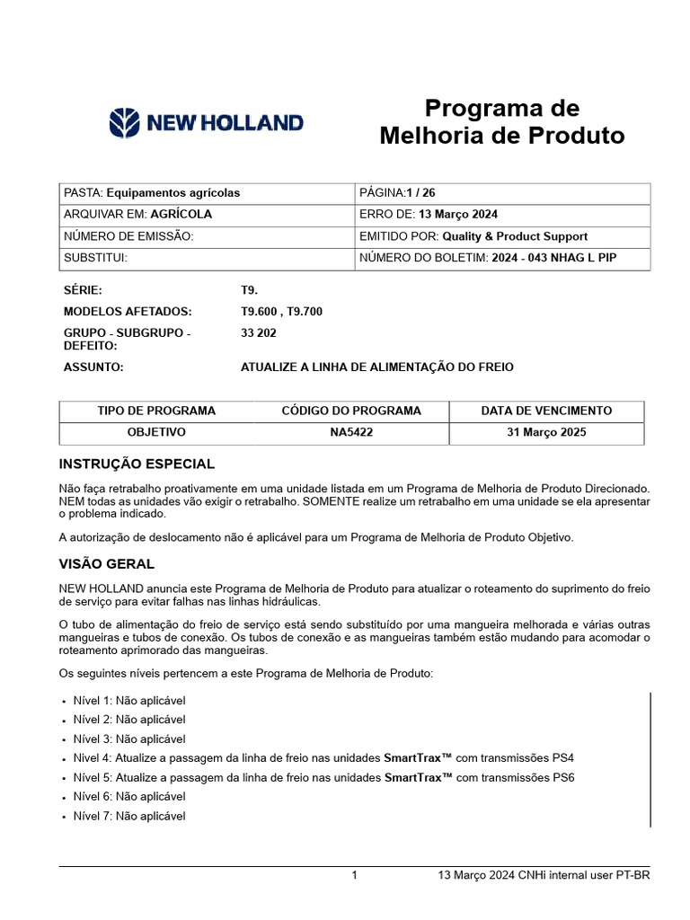 PMP NA5422 - 2024 - 043 NHAG L PIP - Atualize A Linha de Alimentação Do ...