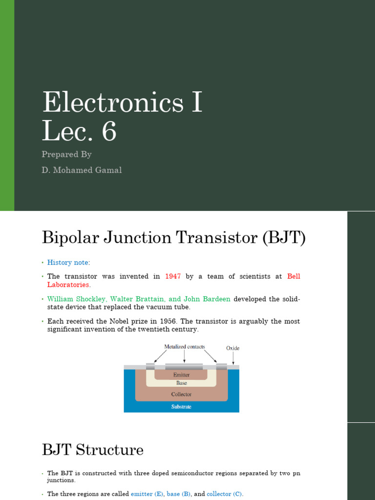 Lec 6 | PDF | Bipolar Junction Transistor | Transistor