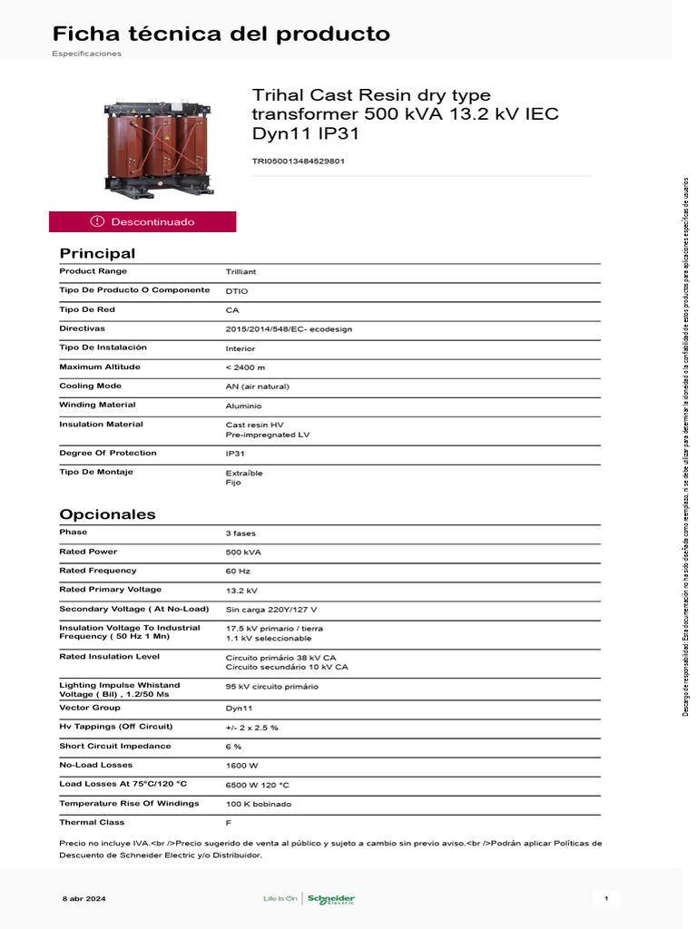 Schneider Electric - Trihal - TRI050013484529801 | PDF