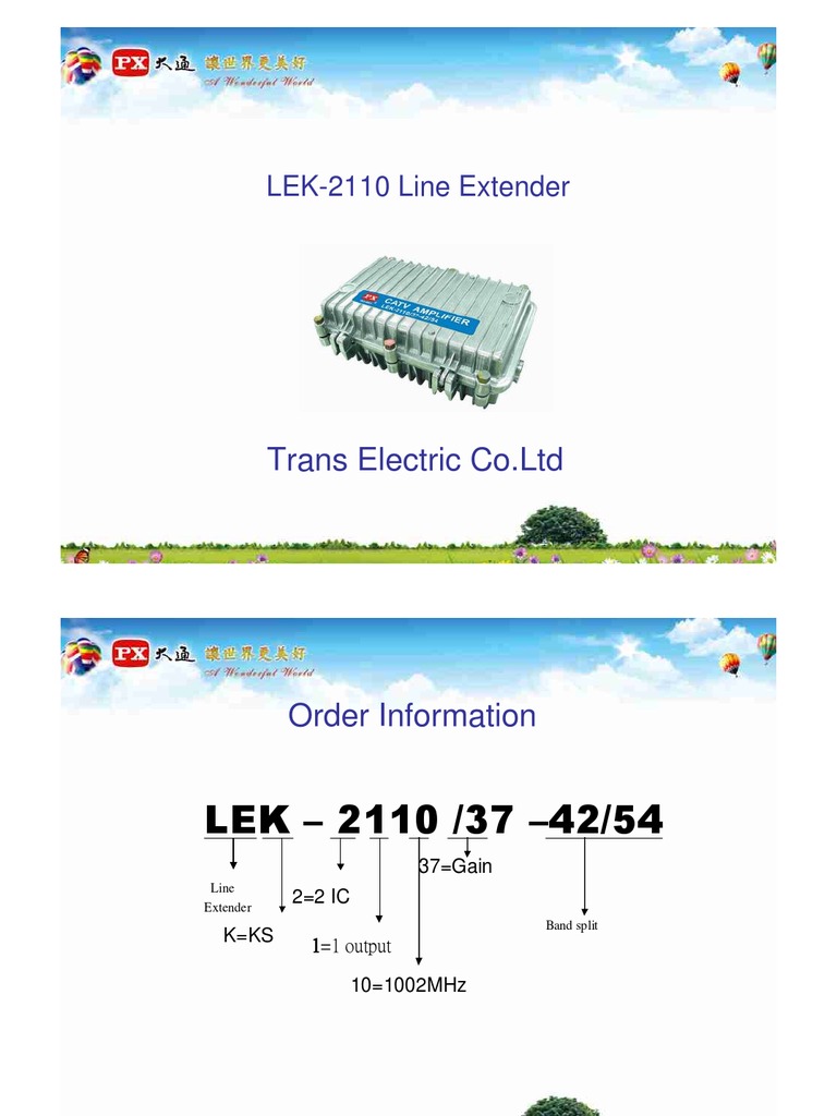 Trans Electric Co - LTD: LEK-2110 Line Extender | PDF | Amplifier ...
