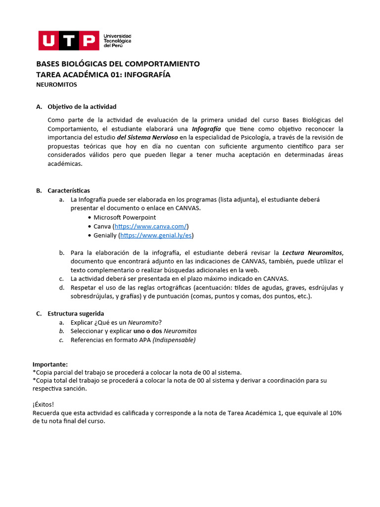 s03 - s1 Consigna de Tarea Académica 01 (Ta) | PDF | Infografia