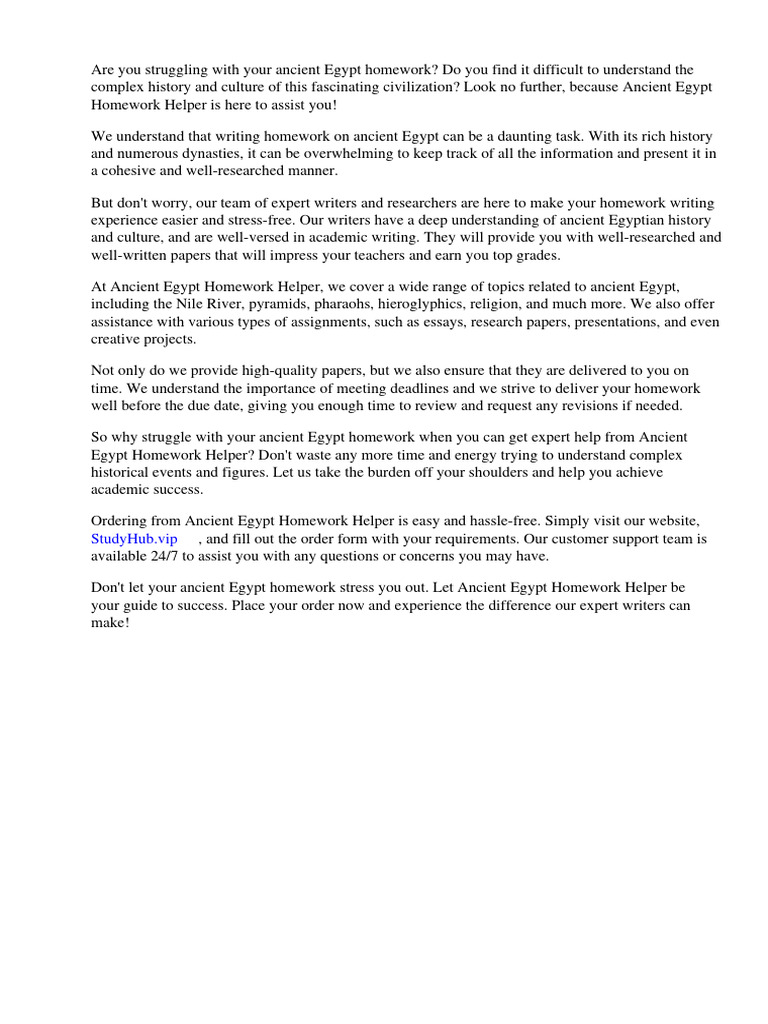 Ancient Egypt Homework Helper | PDF | Ancient Egypt