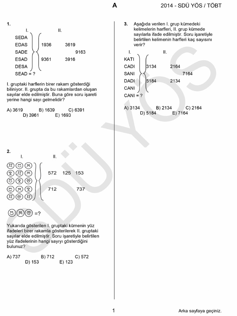 Sdu Yos Soru Ornekleri 16032015 | PDF