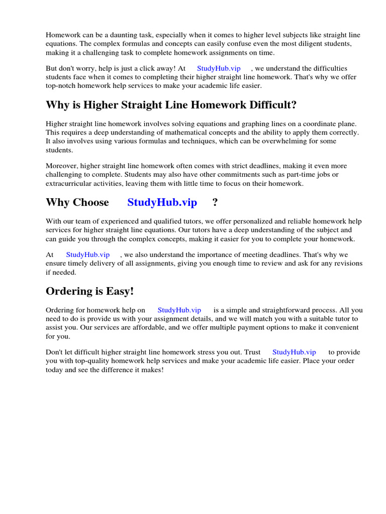 Higher Straight Line Homework | PDF | Facebook | Linked In