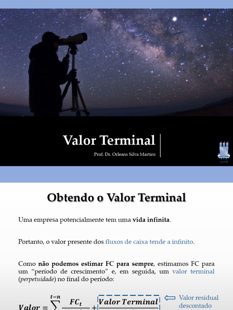Aula 05 - Valor Terminal | PDF | Inflação | Avaliação de risco