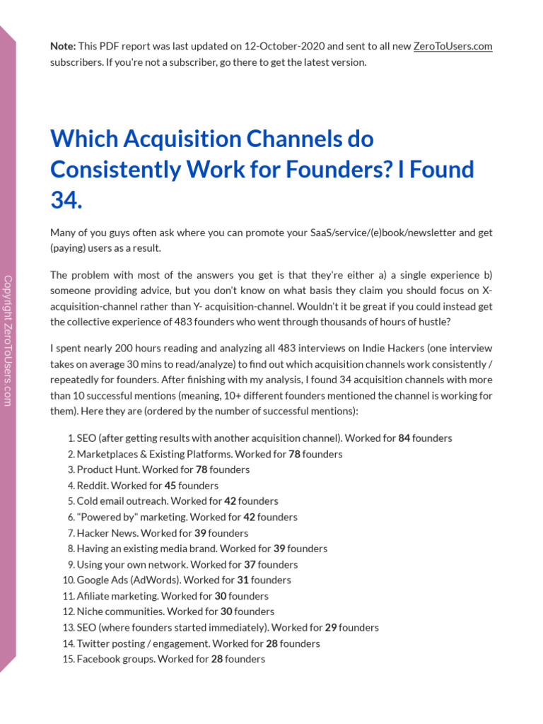 Acq Channels | PDF | Mobile App | Search Engine Optimization