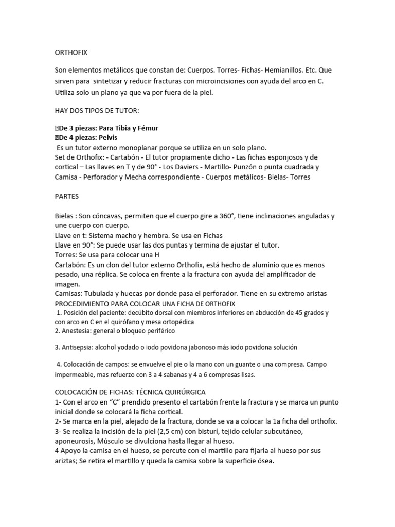 Tutor Orthofix para Fracturas de Tibia y Fémur | PDF | Amputación | Hueso