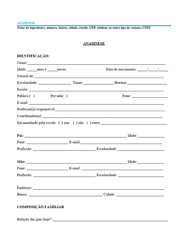 Anamnes e | Download grátis PDF | Gravidez | Especialidades médicas