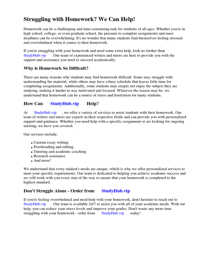 I Need Help My Homework | PDF | Homework | Teachers