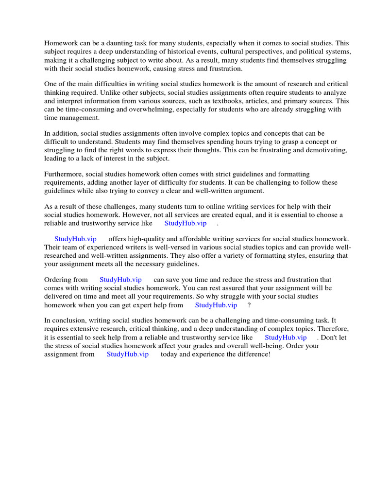 Homework Social Studies | PDF | Worksheet | Homework