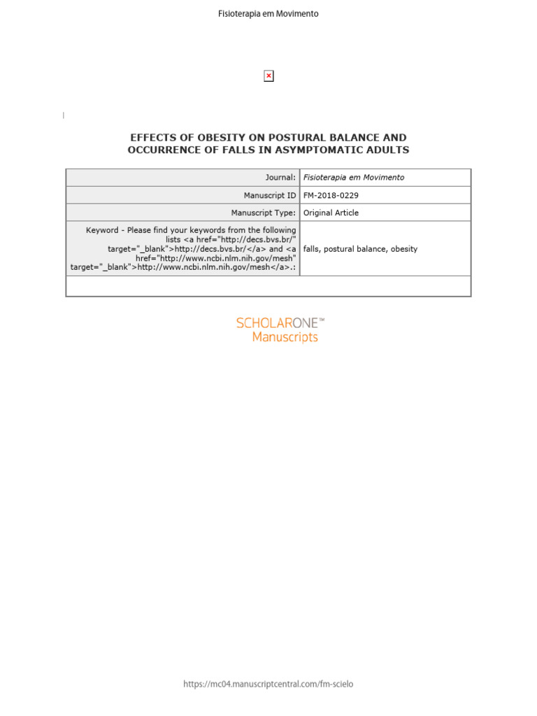 Efects Od Obesity and Postural | PDF | Body Mass Index | Obesity