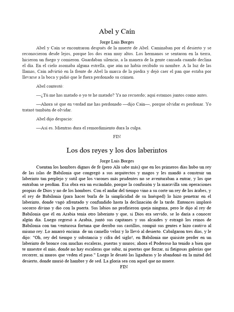 Abel y Caín Jorge Luis Borges | PDF