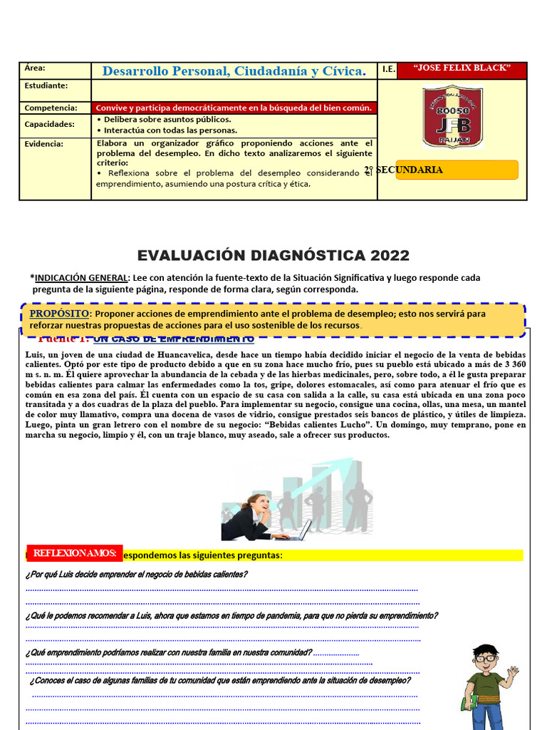 Eva Diag Dpcc 2do Pdf Las Emociones Evaluación 9970