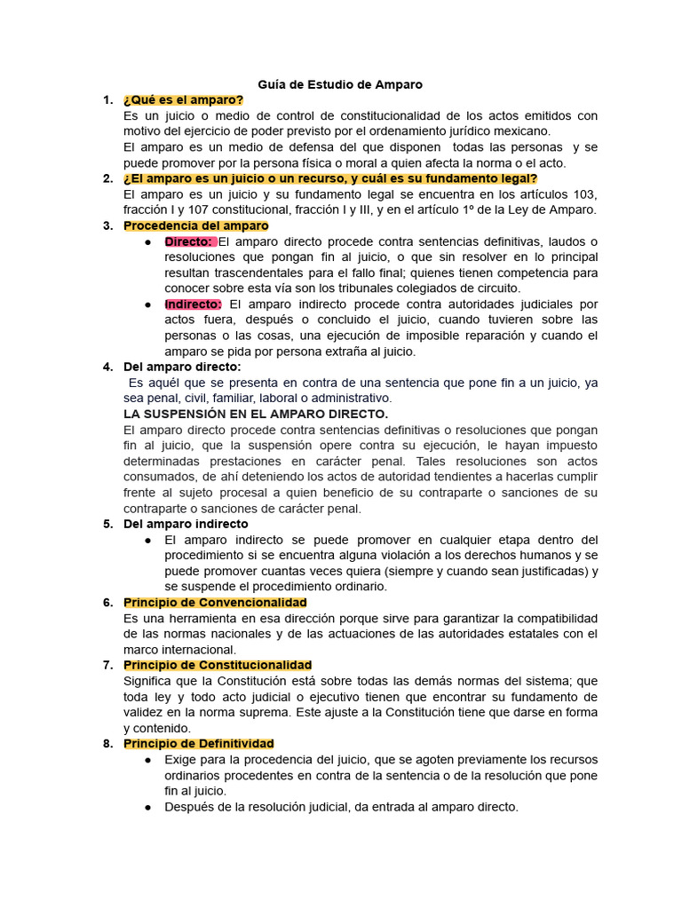 Guía de Amparo en México | PDF | Sentencia (ley) | Constitución