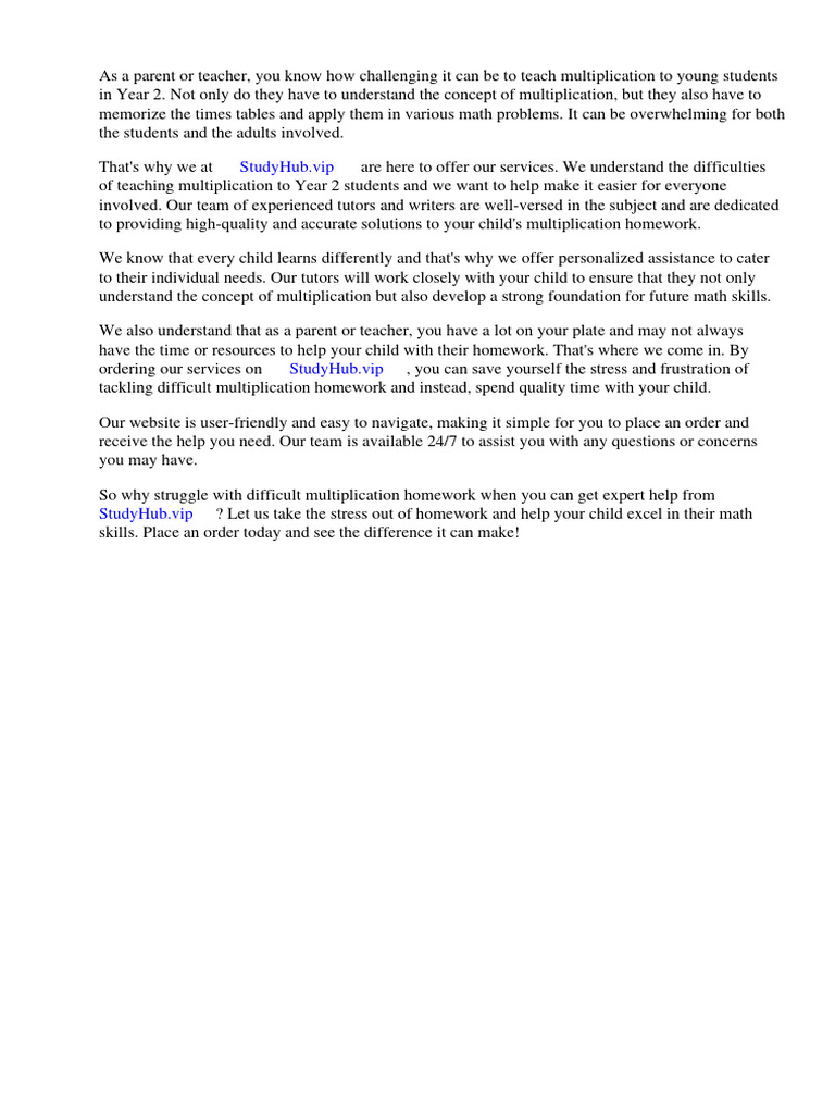 Maths Homework Multiplication Year 2 | PDF | Multiplication | Worksheet