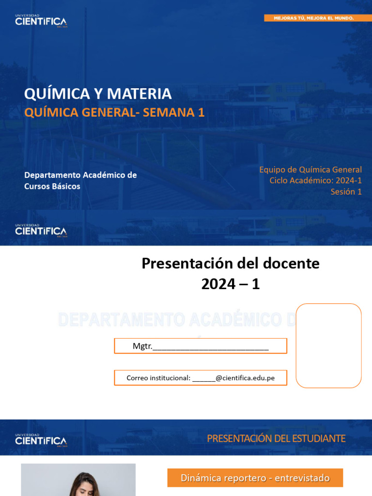 Quimica General Teo Sem-01 Sesión 01 2024 1 Quimica y Materia | PDF ...