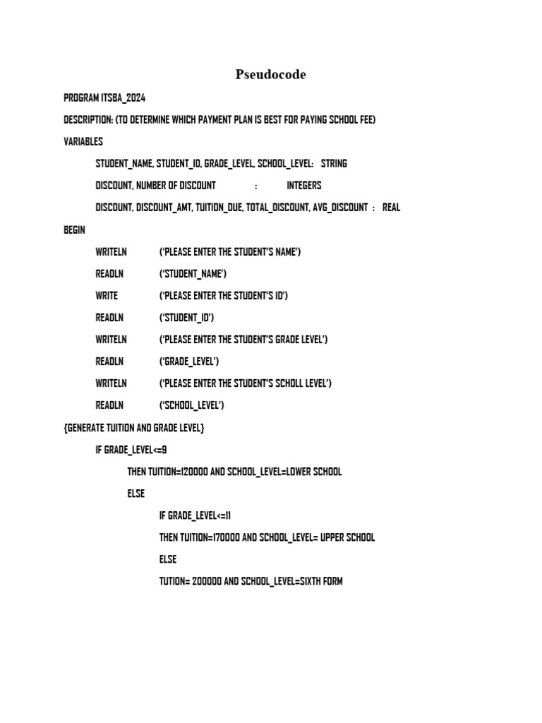 Task A - Pseudocode | PDF | Computer Programming | Education Economics