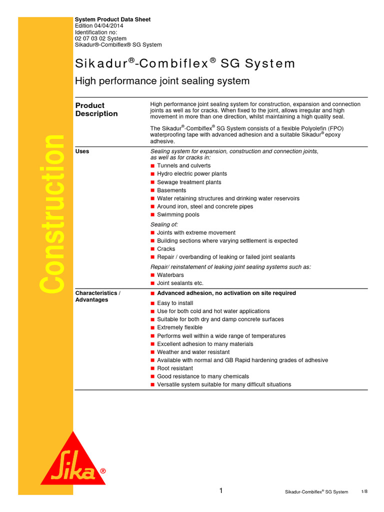 Sikadur Combiflex SG System | PDF | Adhesive | Concrete