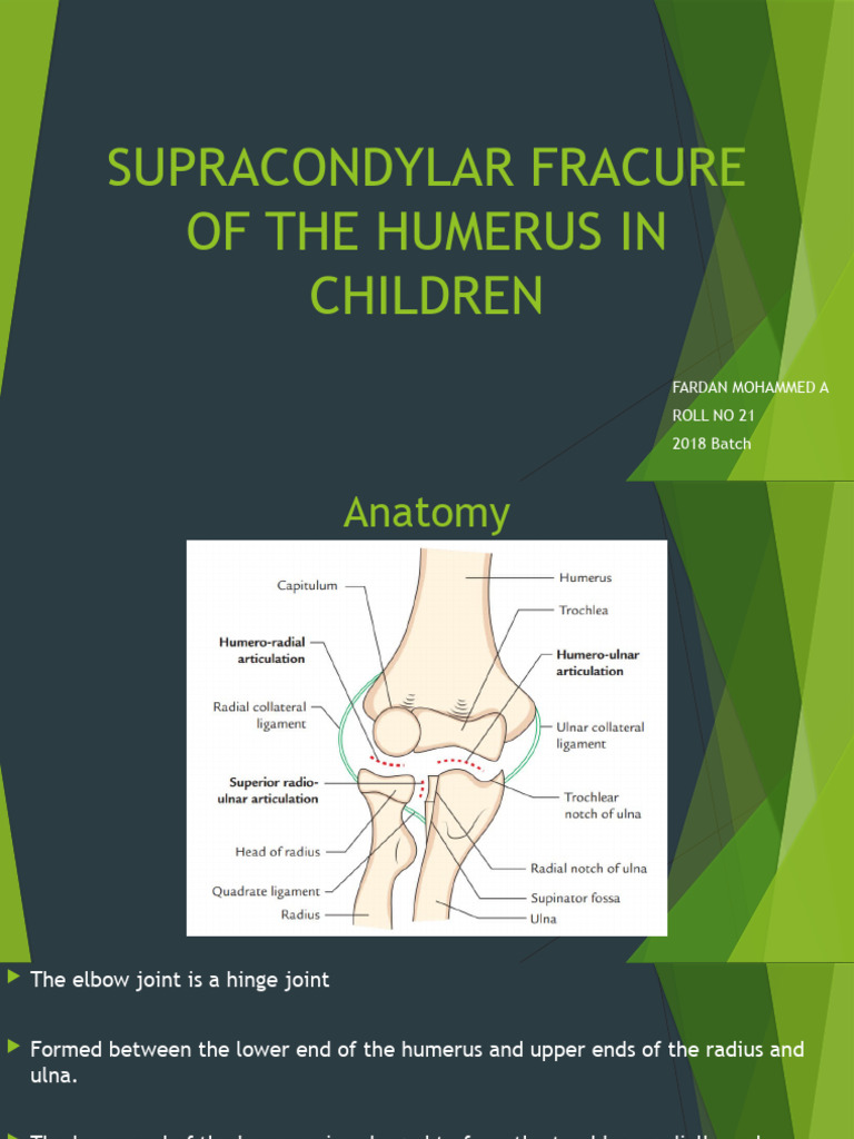 Supracondylar Fracture Humerus | PDF | Elbow | Musculoskeletal System