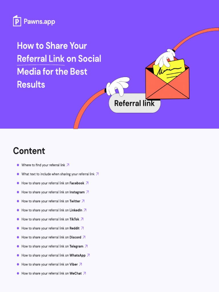 Sharing Your Pawns App Referral Link | PDF | Icon (Computing) | Facebook