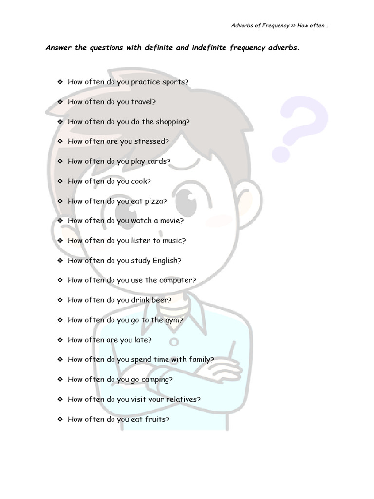 How Often... worksheet | PDF