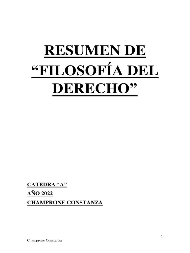 Resumen de Filosofia Del Derecho Cat A | PDF | Justicia | Crimen y ...