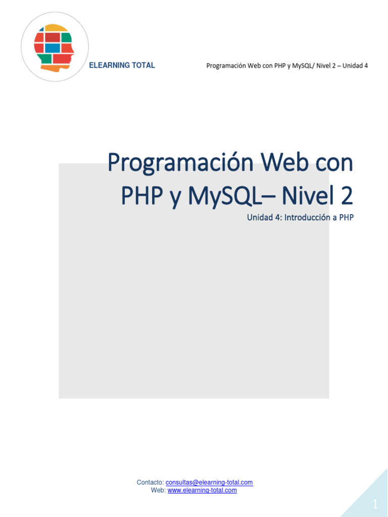 unidad 4 introduccion php | PDF | Php | Red mundial