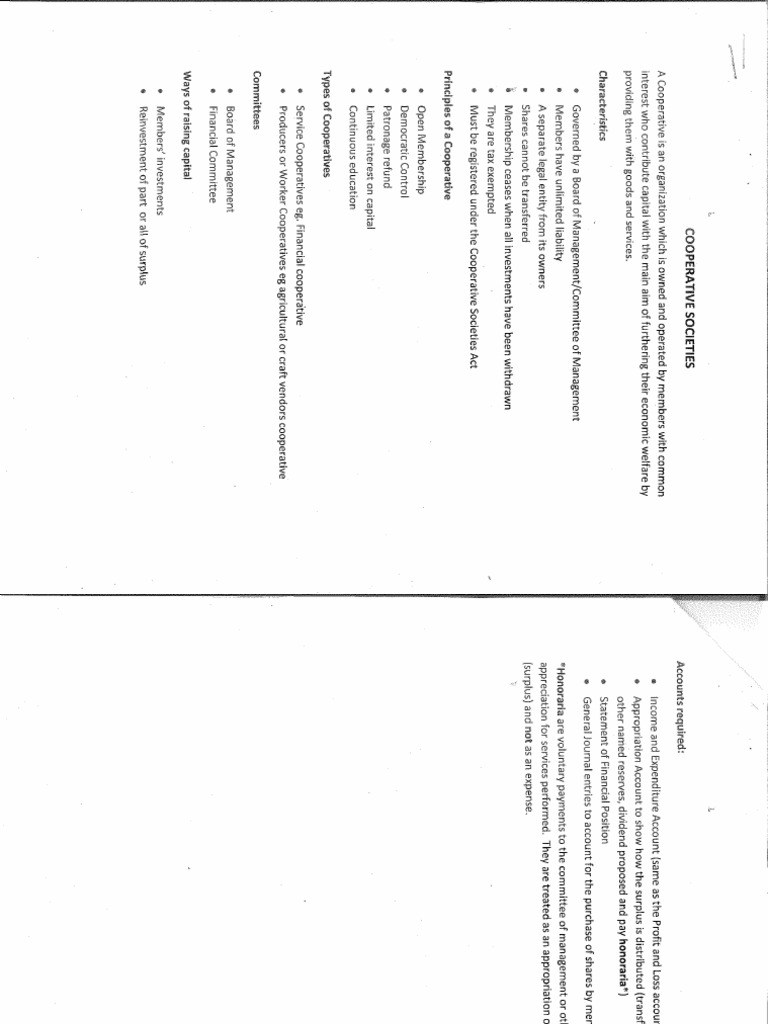 Notes On Cooperatives-9D625 | PDF