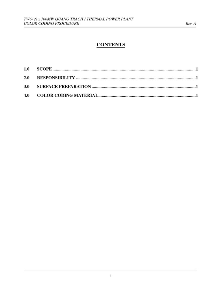 Quang Trach I Power Plant Color Coding Guide | PDF | Pipe (Fluid ...